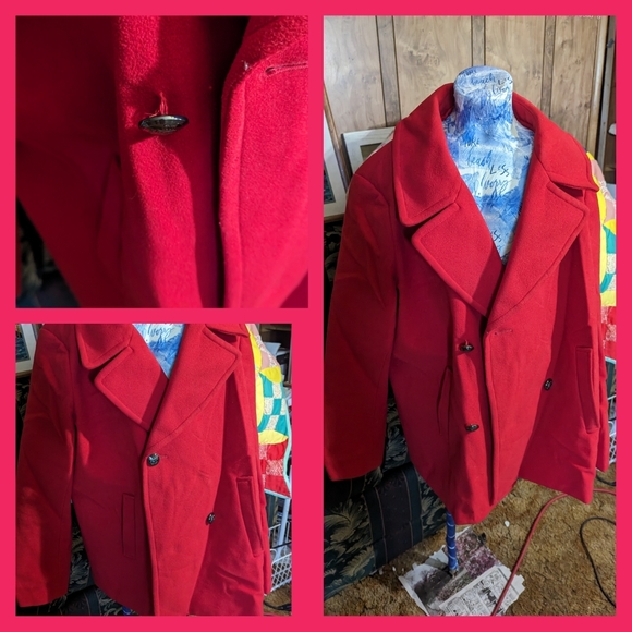 Express | Jackets & Coats | Express Red Pea Coat | Poshmark